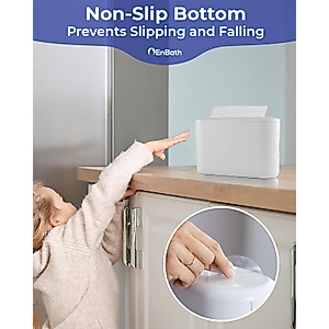 EnBath Countertop Paper Towel Dispenser (White)/Multifold Paper Towel Holder, Non-Slip, Durable ABS, Stylish Design for Bathroom and Kitchen