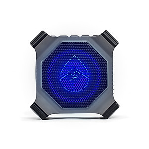 ECOXGEAR EcoEdge Plus GDI-EXEGPL410 Rugged Waterproof Floating Portable Bluetooth Wireless 20 Watt Smart Speaker with Bottle Opener and LED Party Lights (Gray)
