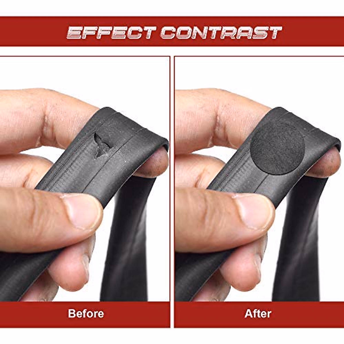 40 Pieces Bicycle Tire Repair Kit Includes 36 Pieces Glueless Bike Tube Patches Self Adhesive Bicycle Tire Patches Included Round Square Rectangle and 4 Pieces Metal Rasps for Road Mountain Bikes