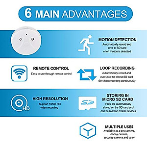 CHSMONB Hidden Camera, 1080P HD Nanny Cam Spy Camera Wireless Mini Video Recorder for Indoor Home Security Monitoring Motion Detection(No WiFi)