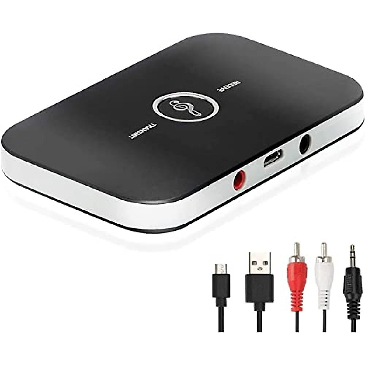 Bluetooth Transmitter Receiver, 2-in-1 Wireless Bluetooth Audio Adapter, 3.5mm AUX RCA Adapter, RCA Bluetooth Adapter for TV/Car/PC/Headphones Home Stereo System