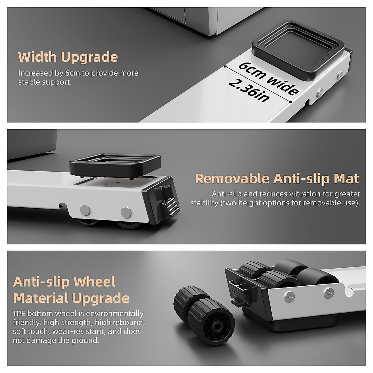 Heavy Duty Appliance Rollers,EWX Fourth Generation Extendable Appliance Rollers Adjustable Base For Washer and Dryer, Easily Move Washing Machine, Furniture,Refrigerators,Wine cooler