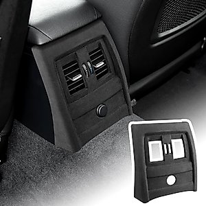 FDAIUN Ac Vent Center Console Rear Outlet Cover with Smoke Lighter Vent Frame,Alcantara Style Interior Accessories for BMW F30 2013 2014 2015 2016 2017 2018 2019 Black