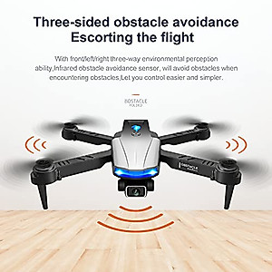 Bzdzmqm Drone with Dual 4K Camera, 2023 Foldable HD Drone for Kids & Adults, RC Quadcopter Helicopter, 3-Sided Infrared Avoidance, WiFi FPV, Altitude Hold, Headless Mode, LED Night Wide