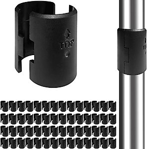 Wire Shelf Clips - 56 Pack Plastic Metal Shelf Clips, 1 Inch Wire Shelf Clips for 1" Post, Black Wire Shelving Clips- Shelving Sleeves Replacements for Wire Shelving System (28 Pairs)