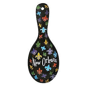 New Orleans Fleur de Lis Multicolor Design Souvenir Spoon Rest