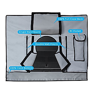 Outdoor TV Cover - 40 / 42 / 43 inch Grey Weatherproof & Waterproof Universal Television Protector for Flat Screen LED, LCD TV Screens w/ Sealed Fit & Remote Storage - Fits Standard Mounts & Stands