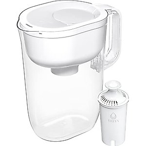 Brita Large 10 Cup Water Pitcher with 1 Standard Filter, Made Without BPA, Huron, (Packaging May Vary), Small, Bright White
