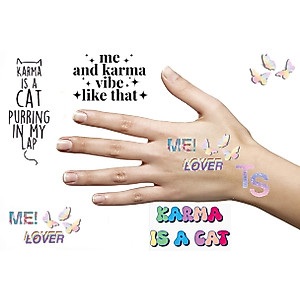 YDJIA TS Limited Edition Temporary Tattoos ERAS Accessories - Embrace The Era with Snake Tattoos Inspired by Folklore Outfits - Butterfly Tattoo Temporary Gift for Fans(Karma Tattoos)