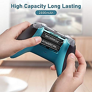 POWEROWL 4-Pack Rechargeable AA Batteries with Charger, 2800mAh High Capacity Low Self Discharger NiMH Double A Battery for Xbox Controller Battery Pack