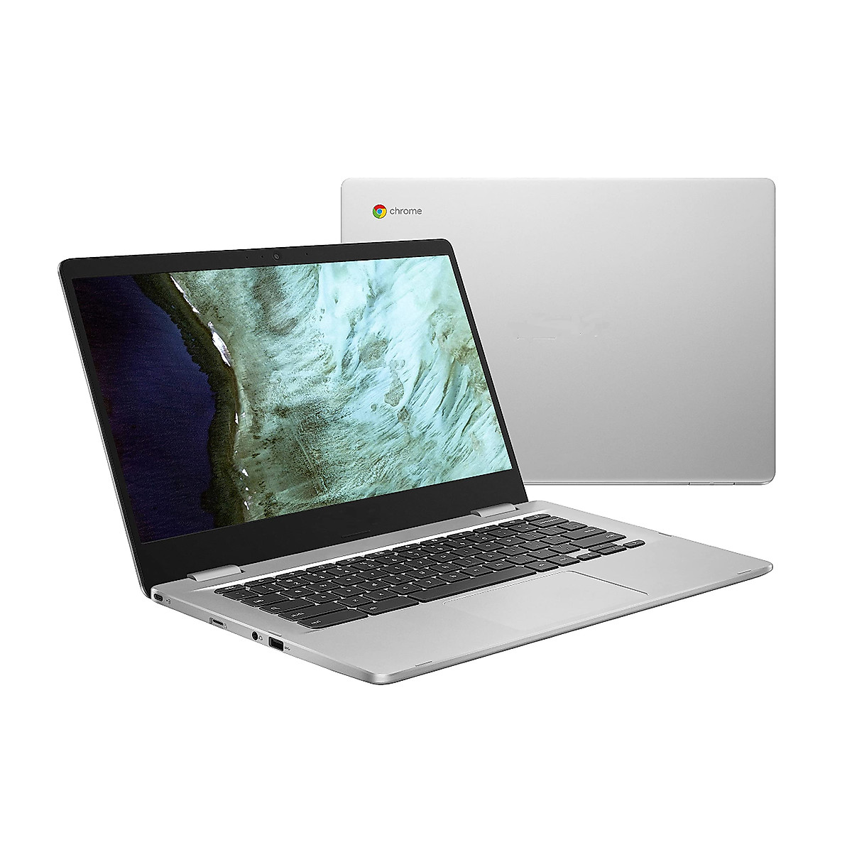 SHOXLAB New ASUS_Chrome.Book Laptop Convertible PC Computer, 14" HD, Intel Celeron N3350, 4GB RAM, 64GB eMMC, Webcam, WiFi, Bluetooth 5.0, 8h Battery Life, Chrome.OS (4GB RAM | 64GB Storage)