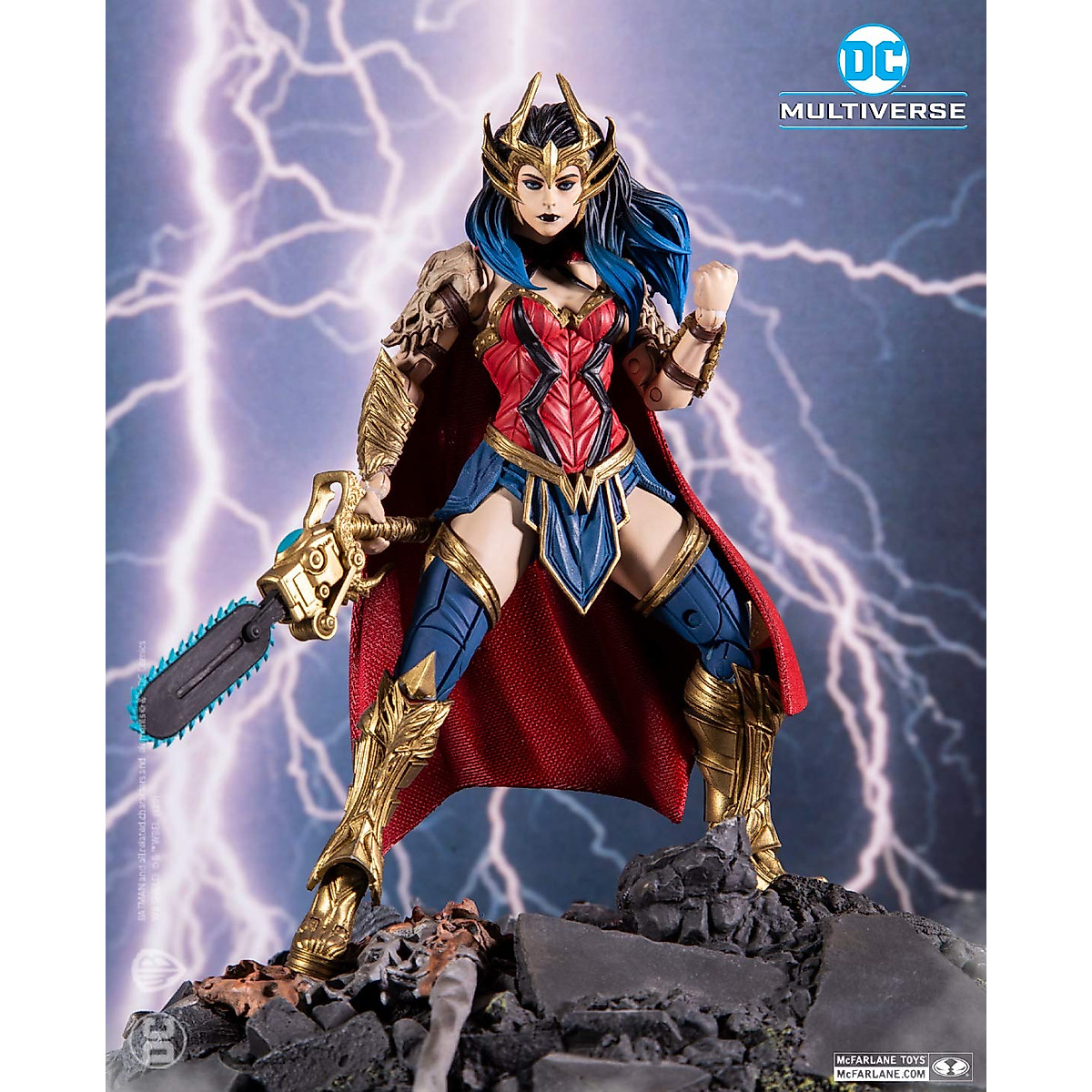 McFarlane Toys - DC Multiverse Dark Nights: Death Metal Wonder Woman 7" Action Figure with Build-A ‘Darkfather’ Parts and Accessories