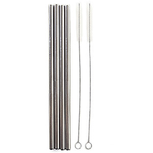 Norpro Stainless Steel Drinking Straws with 2 Cleaning Brushes