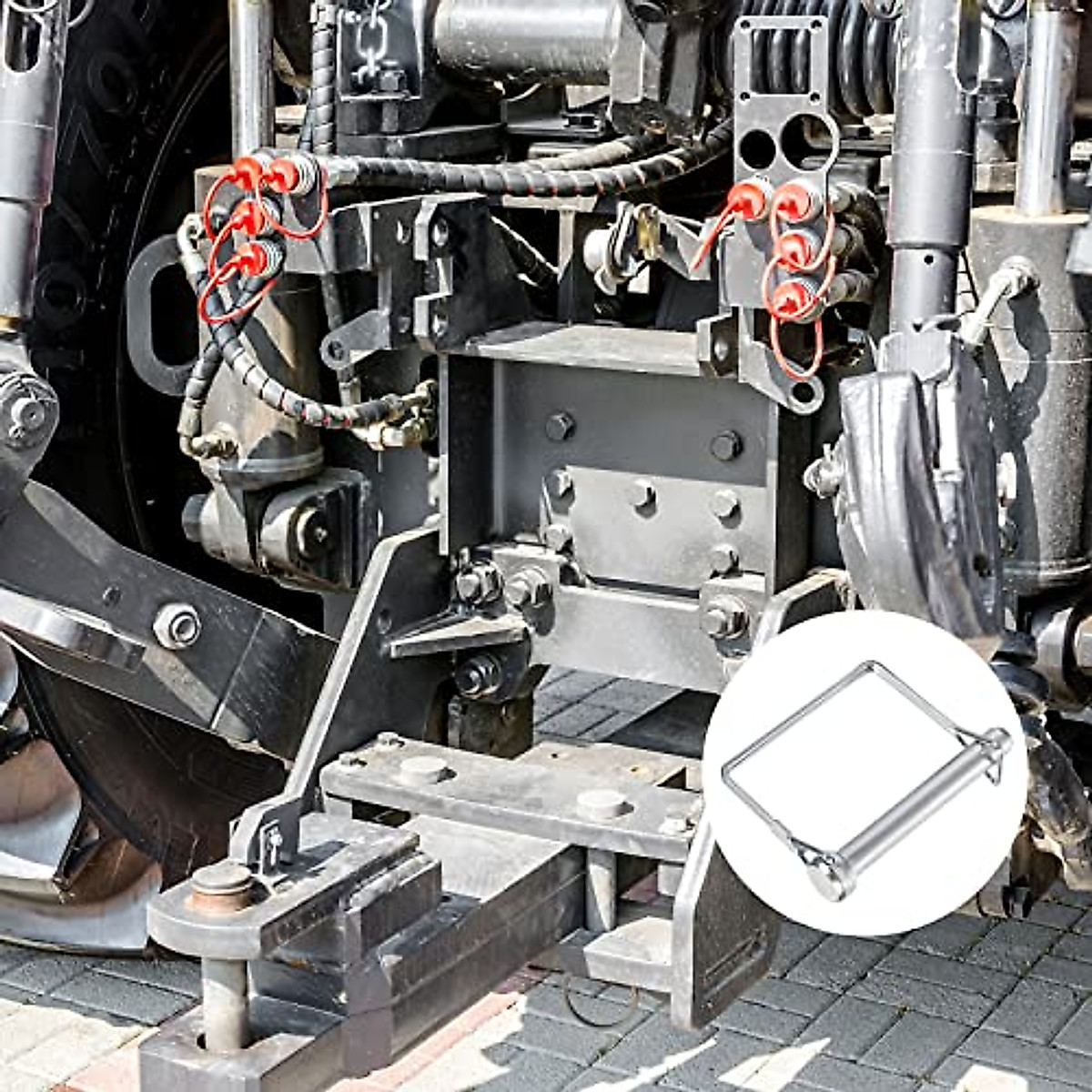 METALLIXITY Square Safety Coupler Pin 2pcs (3/8"x2.76"/ 10x70mm), Carbon Steel Shaft Locking Pin - for House Construction, Tractors, Trailers, Trucks, Mowers