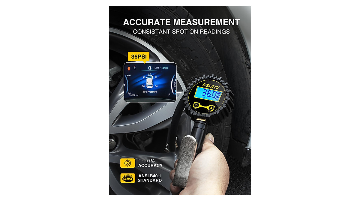 Reliable AZUNO Digital Tire Inflator - 200 PSI Power