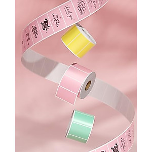 MUNBYN 2.25"x1.25" Thermal Sticker Labels, Pink Self-Adhesive Barcode Label Paper for Direct Thermal Printer and Business, Multi-Purpose Rectangle Address Shipping Mailing Stickers,1000 Sheets/Roll