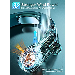 Antinanco Neck Air Conditioner Portable, Upgraded 3 Turbo 1X Cooling Plate Portable Neck Air Conditioner Fan, 6000 mAh Neck Fans Portable Rechargeable, 3 Speeds Neck Cooler(Green-J01)