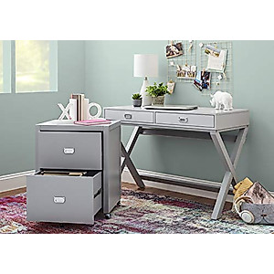 Linon Grey 2-Drawer Writing Jaycee Desk