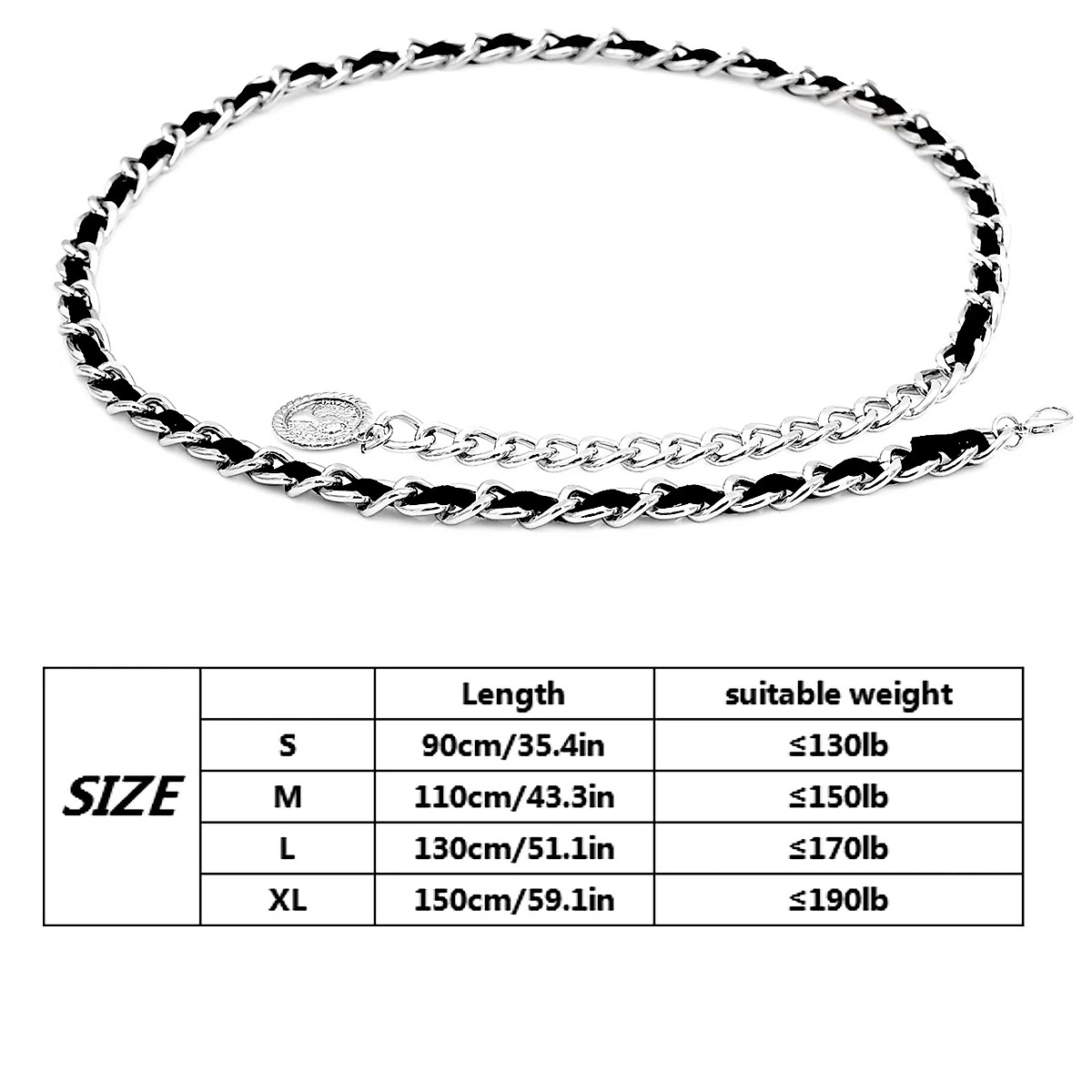 HIQUACC Leather Chain Belts for Women Girls, Layered Body Chain Belts Metal Waist Chain for Dress Vest Jeans