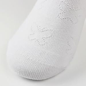 COTTON DAY Girls White Dressy Textured Short Socks Scallop Top Butterfly Design 6-8 Years Size M (8)