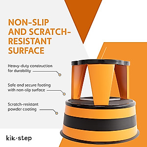 Cramer Kik Step Steel Step Stool - Two Step Stool, Holds 350 lbs (Orange)
