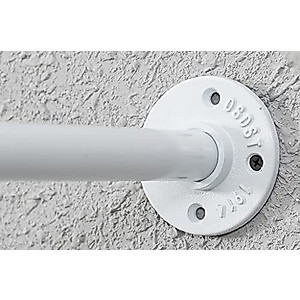 Industrial Pipe Clothes Racks, Wall Mounted Garment Racks, Space-Saving Display Hanging Clothing Racks, Heavy Duty Steampunk Detachable Multi-Purpose Hanging Rod for Closet Storage, Black (White)