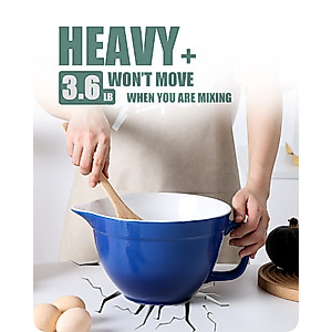 Kitchen Utensil Holder, Lareina Utensil Caddy for Countertop & Ceramic Batter Bowl With Handle and Pour Spout