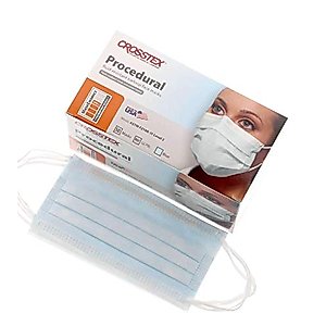 Crosstex CR-GCPBL100 Procedural Face Earloop Mask, Bulk Blue (Pack of 100)