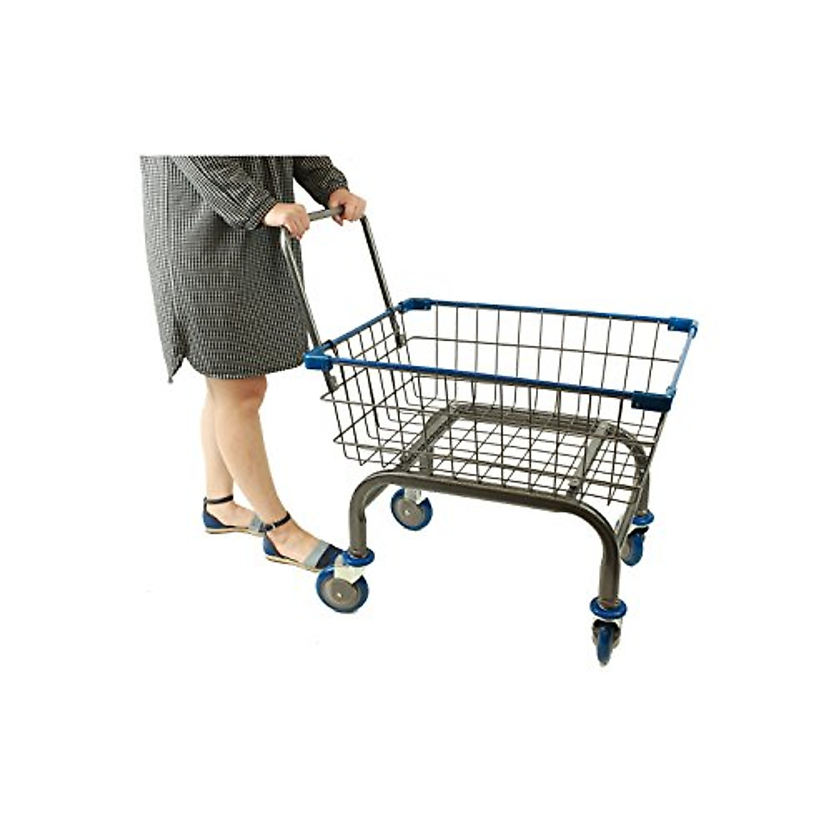 Cart&Supply Heavy Duty Household & Commercial Charcoal Grey Cart with U- Handle (Blue)