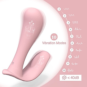 Tracy's Dog Wearable Panty Vibrator with Wireless Remote Control for G Spot Clitoral Stimulation, Butterfly Vibrators with 10 Vibrations, Vibrating Panties Adult Sex Toys for Women Couples Play, Pink