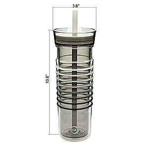 Zak Designs HydraTrak Insulated Tumbler, 1 Count (Pack of 1), Ghost
