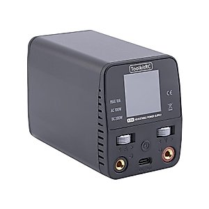 NEW ToolkitRC P200 V2 Mini 30V Supply AC100W DC200W 10A GaN Adjustable Mini Desktop Power Supply USB Output 4.0mm banana female port with TypeC 65W Output fast charging