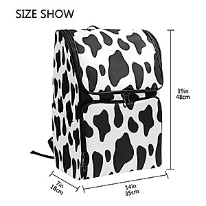 School Backpack Black and White Cow Print Travel Bag College Backpack Notebook Computer Backpack For Girls Boys Teen Adults