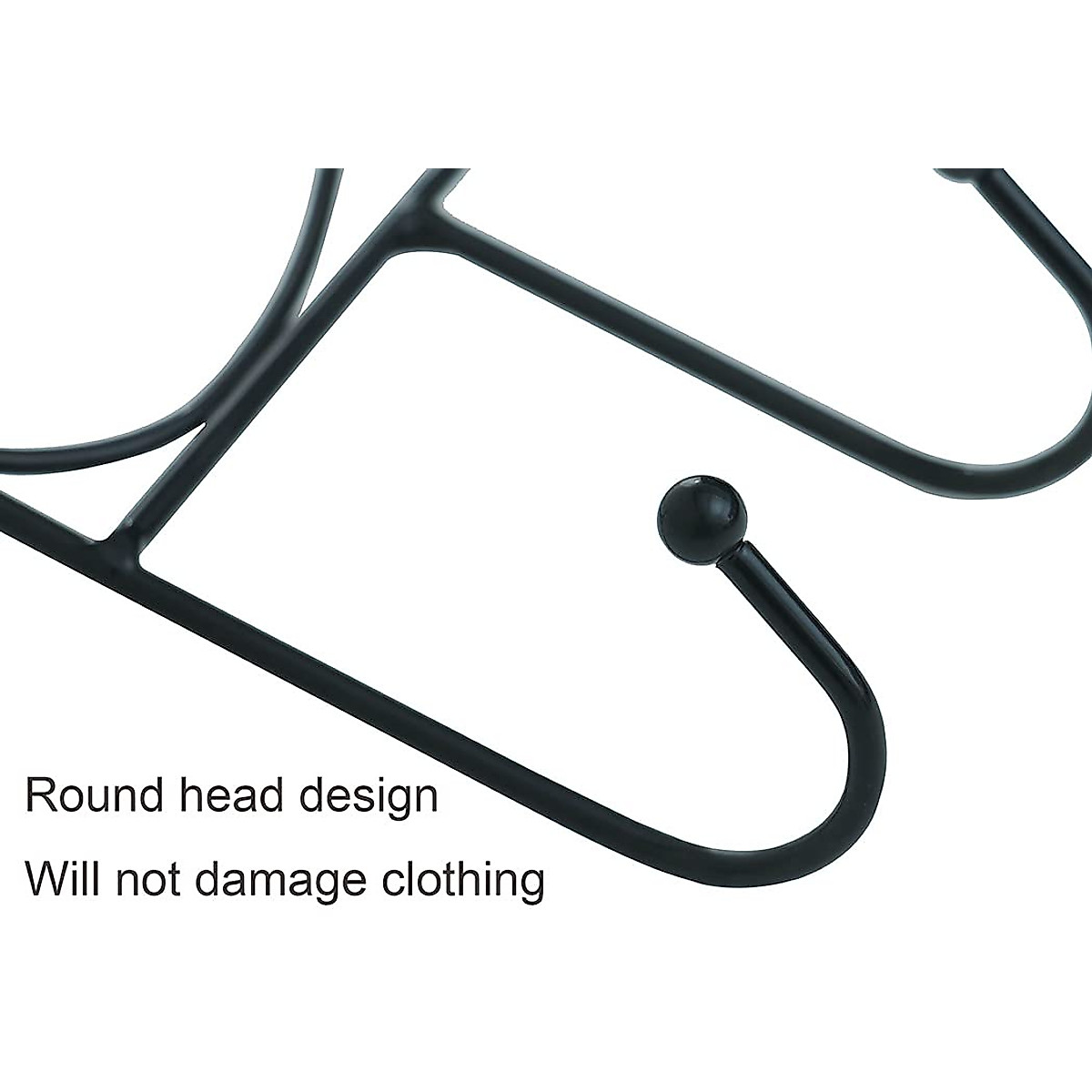 eywlwaar Over The Door 7 Hanger Rack Metal Rack for Home Use Hats Coats Key Bag Clothes Scarfs Hooks and Love Design (Black)