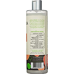 Plantoria Peach Body Wash | Plant Based Pure Natural Bodywash for Women & Men | Antioxidant Rich Body Skin Care Products With Deionized Water, Peach, Sweet Almond & Cactus | High in Vitamin A & C