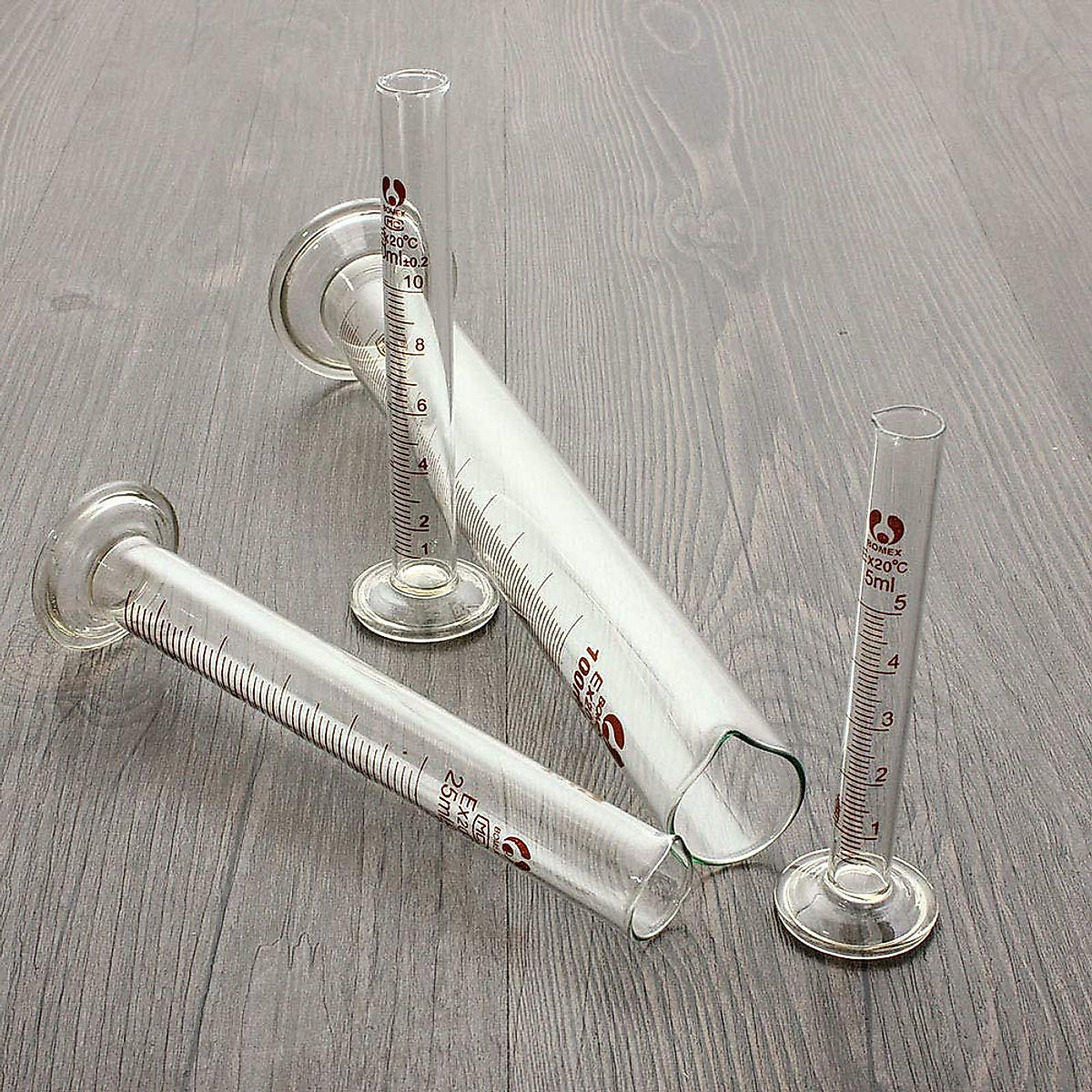 LTKJ 5PCS/Set Glass Measuring Cylinder Chemistry Lab Graduated Measure Tools 5ml/10ml/25ml/50ml/100ml