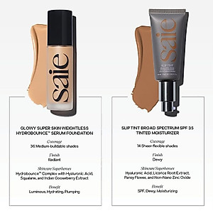 Saie Slip Tint SPF 35 Tinted Moisturizer - Light Coverage Moisturizer + Broad Spectrum Zinc Oxide Sunscreen with Hydrating Hyaluronic Acid - Shade Three (1.35 oz)
