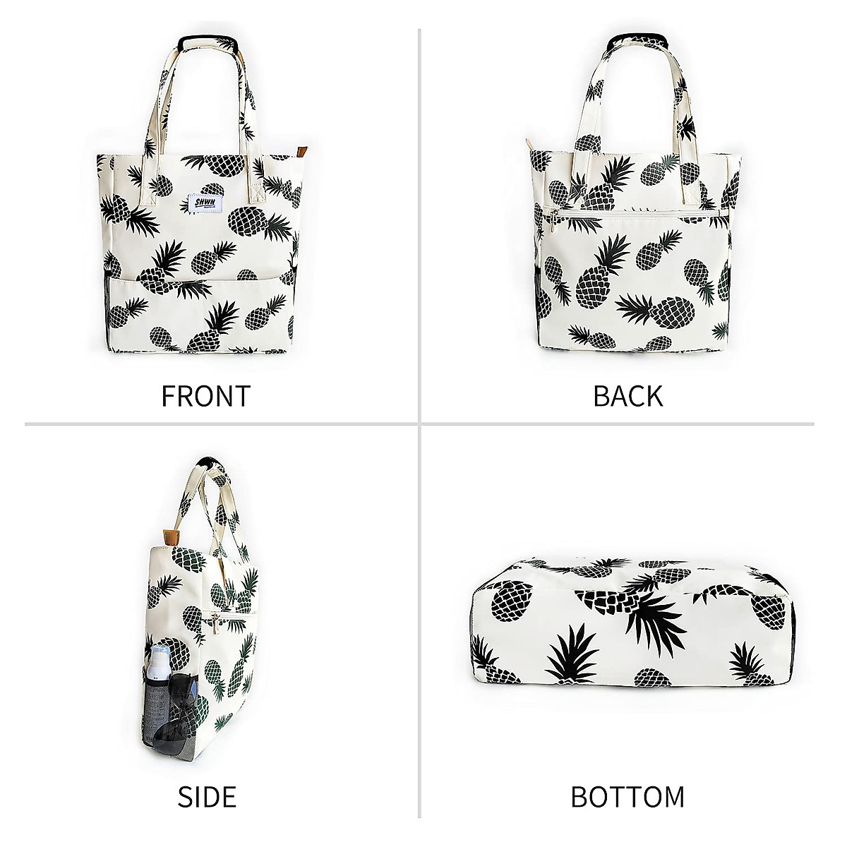 SHWN Original flower waterproof big bag shoulder bag, suitable for gym beach travel daily bag upgrade version