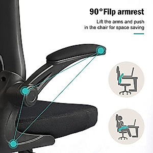 HARBLAND Ergonomic Office Chair, Home Office Desk Chair High Back Chair with Adjustable Headrest Backrest Armrest for Home Office Computer Desk (Black)