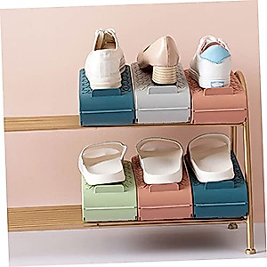 Alipis 2pcs Slipper Adjustable Use Stack Space Display Household Stacker Home Shop Saving Shelves Organization Holders Holder Storage Double Slots Shoes Grey -layer Saver Shoe Slot