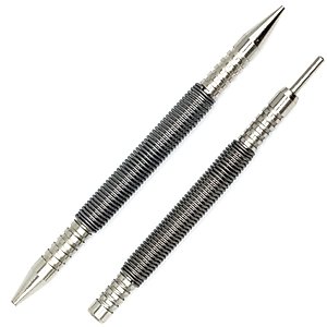 WHLLING 2-Piece Dual Head Nail Setter and Hinge Pin Punch Set, Hammerless 1/32″& 1/16″Spring Nail Set, 5000 PSI Striking Force Door Pin Removal Tool