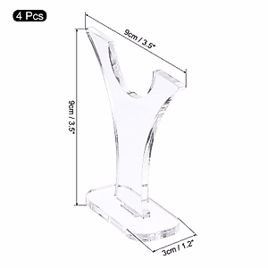 uxcell 4pcs Acrylic Light Saber Display Stand, 3.5 Inch Knife Sword Display Holder Rack Fixed Blade Knife Collection for Displaying Single Knife on the Desktop Home Decoration, Clear Base