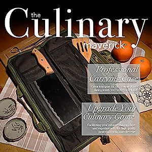 Chef Sac Chef Knife Roll Bag Travel Case | 8+ Slots for Knives & Tools | 2 Flaps with Cleaver & Mesh Pocket | Chef Knife Case for Professional & Culinary Work | Knives Not Included (Army Green)