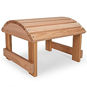 All Things Cedar AO18 Cedar Patio Ottoman Outdoor Foot Rest Chair | Handcrafted Western Red Cedar | Sanded Finish | Snug-Fitting Parts |17x18x12