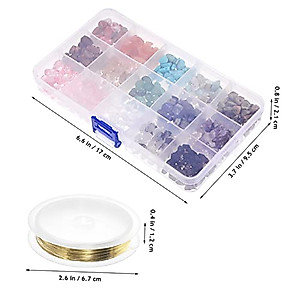 VOSAREA Natural Gemstone Beads 4 Boxes Natural Gravel Bracelets Kit Beads Irregular Bead Stones Rock Bracelet Natural Stone Natural Gemstone Beads Irregular Bead Stones