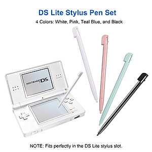CSTESVN DS Lite USB Charger Cable Kit, 2 Pcs 3.9ft Charging Cord and 4 Stylus Pen Compatible with Nintendo DS Lite (ONLY for NDSL, NOT for 3DS, 2DS, DSi, DS)