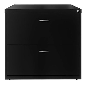 Hirsh Lateral Metal File Cabinet 30" W 2 Drawer Set Black with Front/Back Rails