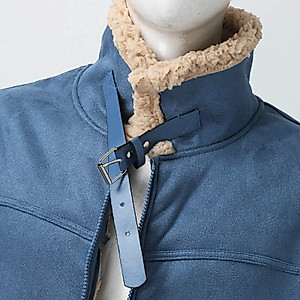 ADUWOAN Mens Winter Jackets Mens Leather Jacket Fur Coats Sherpa Jacket Clothes for Men Men's Stylish Winter Jacket Winter Coats for Men