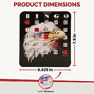 MR CHIPS Jam-Proof Fingertip Bingo Cards with Sliding Windows 100 Pack in Stars & Stripes Design