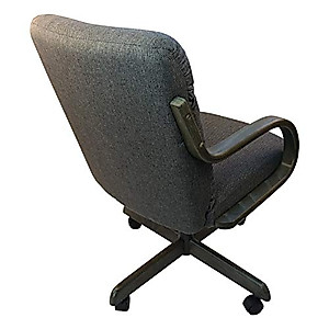 Caster Chair Company Garrett Swivel Tilt Caster Dining Arm Chair in Smoke Tweed Fabric (1 Chair)